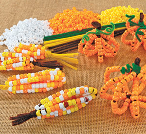 Pony Bead Corn & Pumpkins - Colorations®